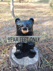 Wood Carved Bear Holding Sign 15" - Customizable – Northwest Woodcarvers