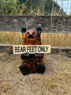 Wood Carved Bear Holding Sign 15" - Customizable - Brown – Northwest ...