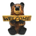 Rustic Chainsaw Art: Wood Carved Bear Holding Welcome/Go Away Sign - C ...